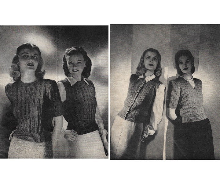 Vintage 1940s Knitting Pattern Booklet | 1946 Jack Frost Speed-knit ...