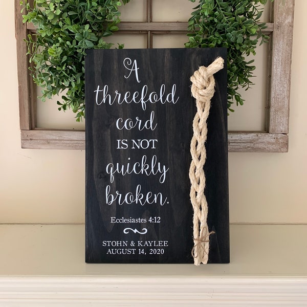 A Cord of Three Strands Wedding Sign - Etsy