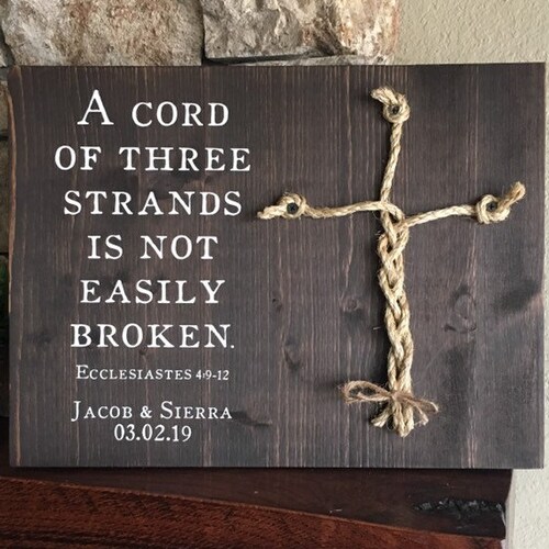A Cord of Three Strands Wedding Sign Rustic Wedding Gift | Etsy