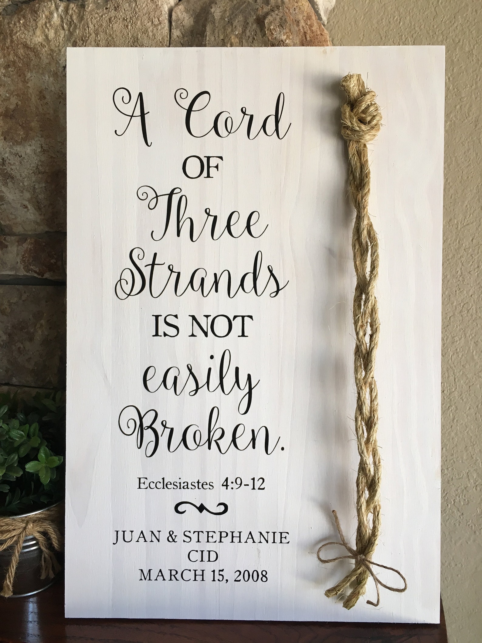 A Cord of Three Strands Wedding Sign Ceremony Sign A Cord of | Etsy