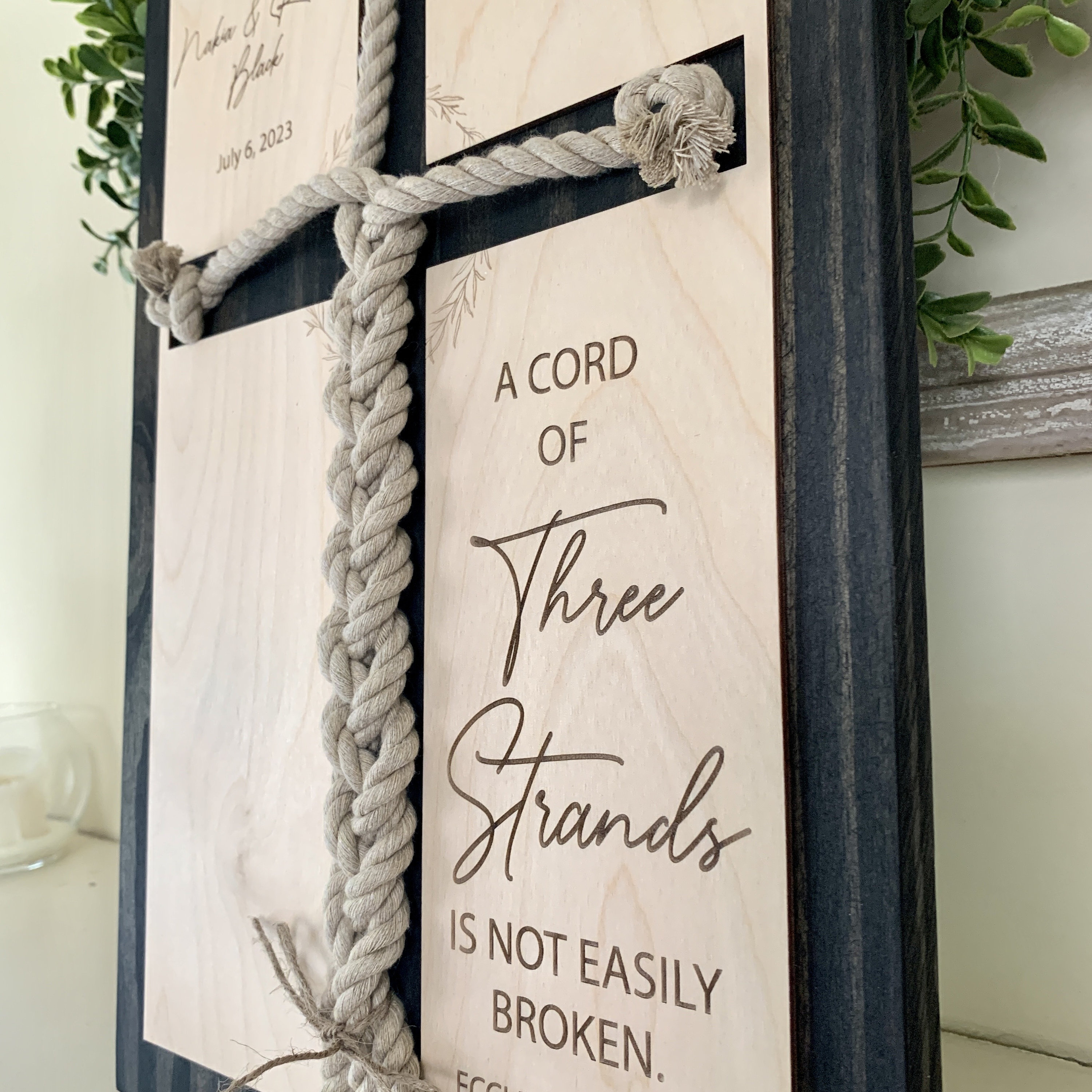 Engraved Cord of Three Strands Sign: Personalized Unity Ceremony Gift ...