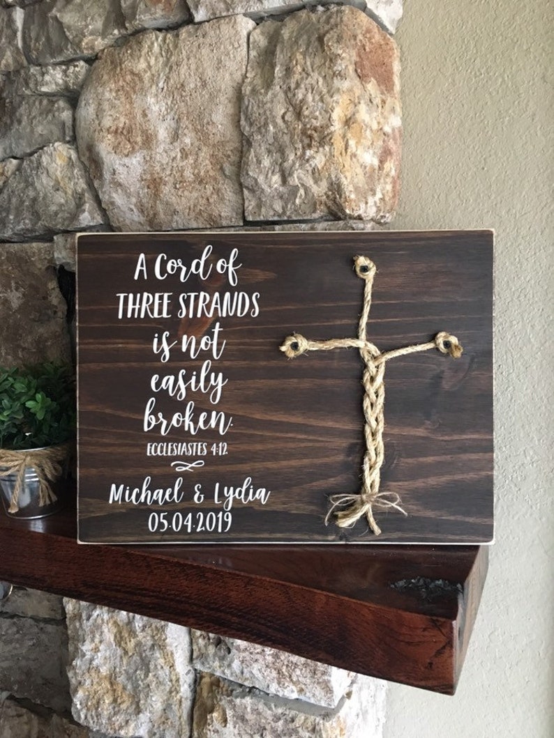Christian Wedding Gift A Cord of Three Strands is Not Easily - Etsy