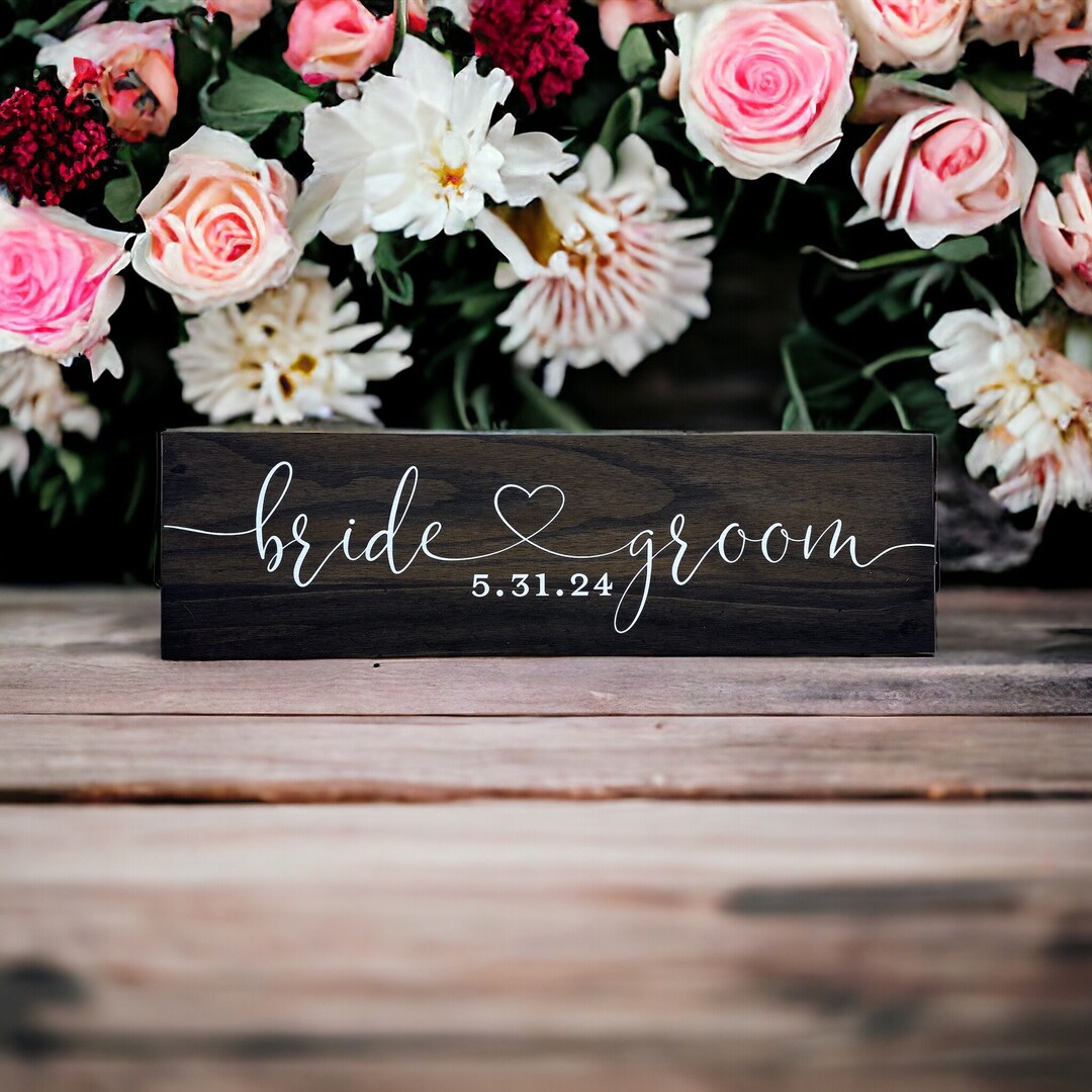 Bride Groom Wedding Sign, Elopement Announcement Sign - Etsy