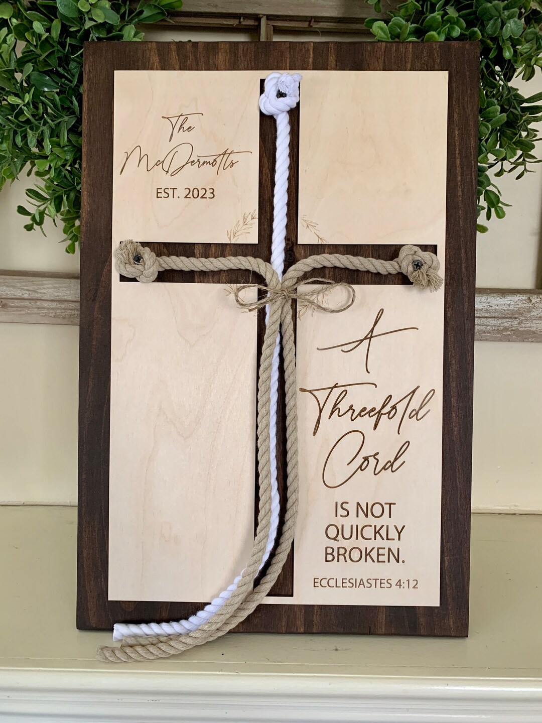 ENGRAVED, A Threefold Cord is Not Quickly Broken, Ecclesiastes 4:12 KJV ...