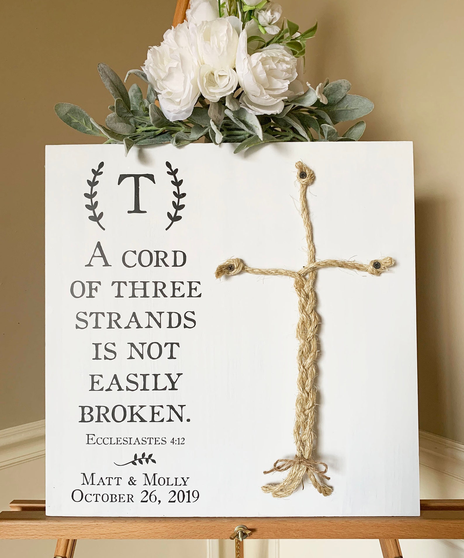 A Cord of Three Strands Wedding Sign Ceremony Sign A Cord of | Etsy