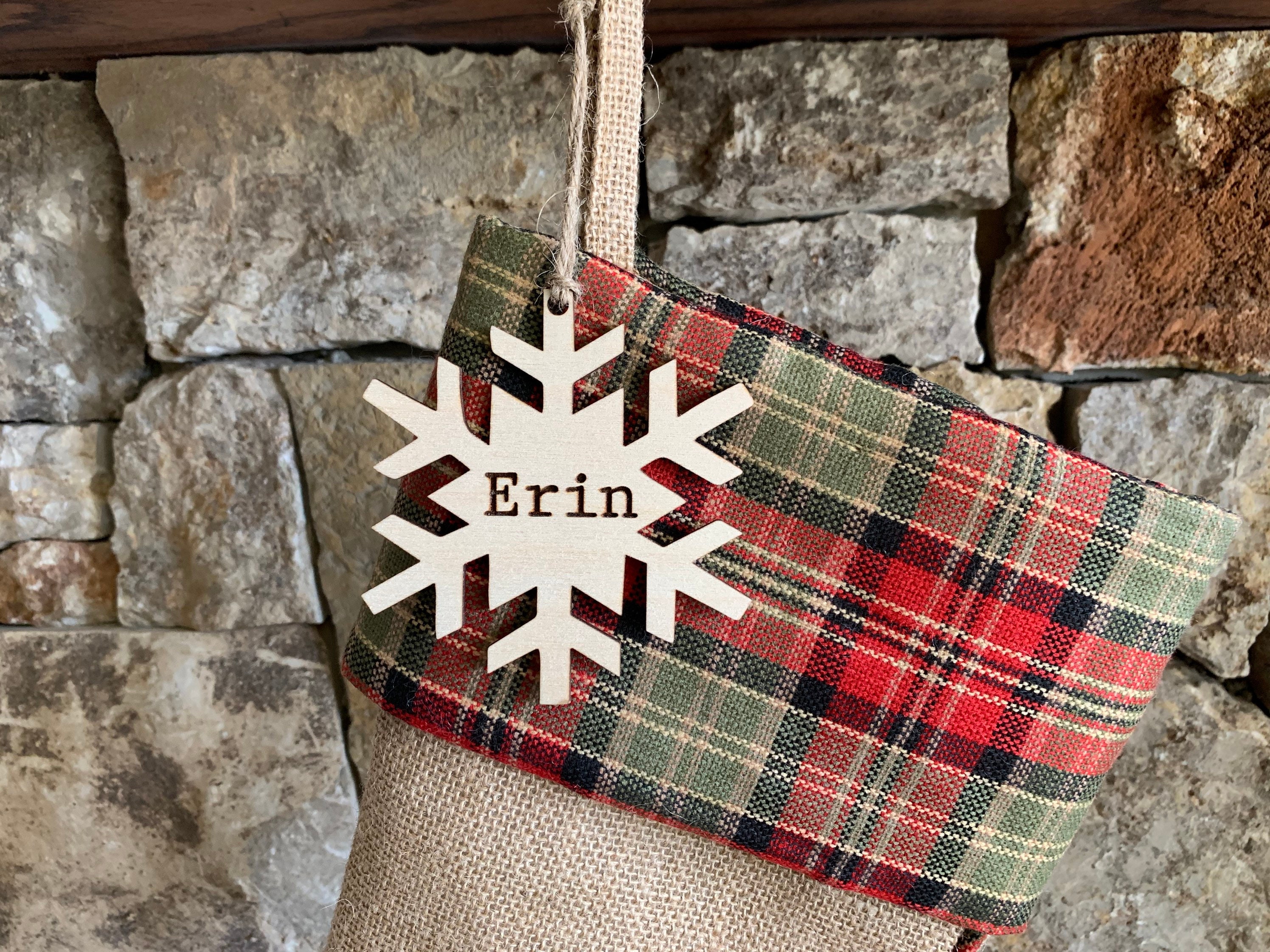 Stocking Name Tag Custom Engraved Tag | Etsy