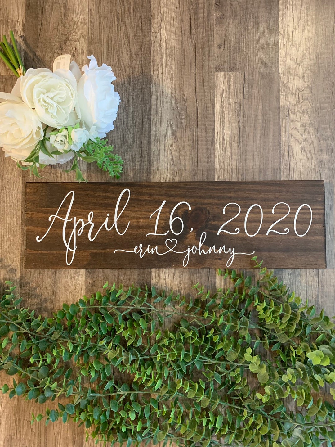 Save the Date Sign, Wedding Announcement Sign, Engagement Photo Prop ...