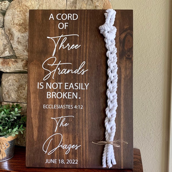 A Cord of Three Strands Wedding Sign - Etsy
