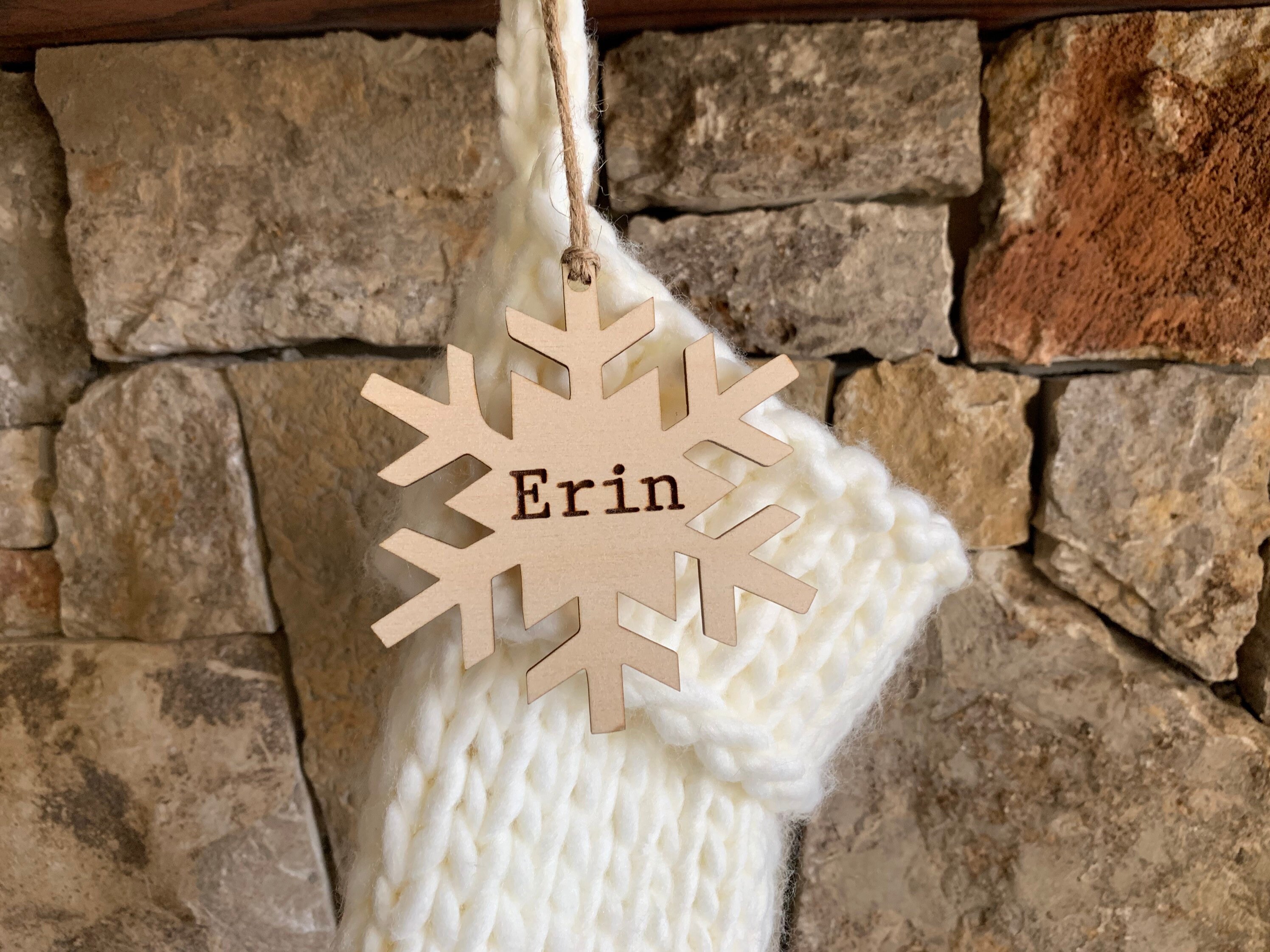 Stocking Name Tag Custom Engraved Tag | Etsy