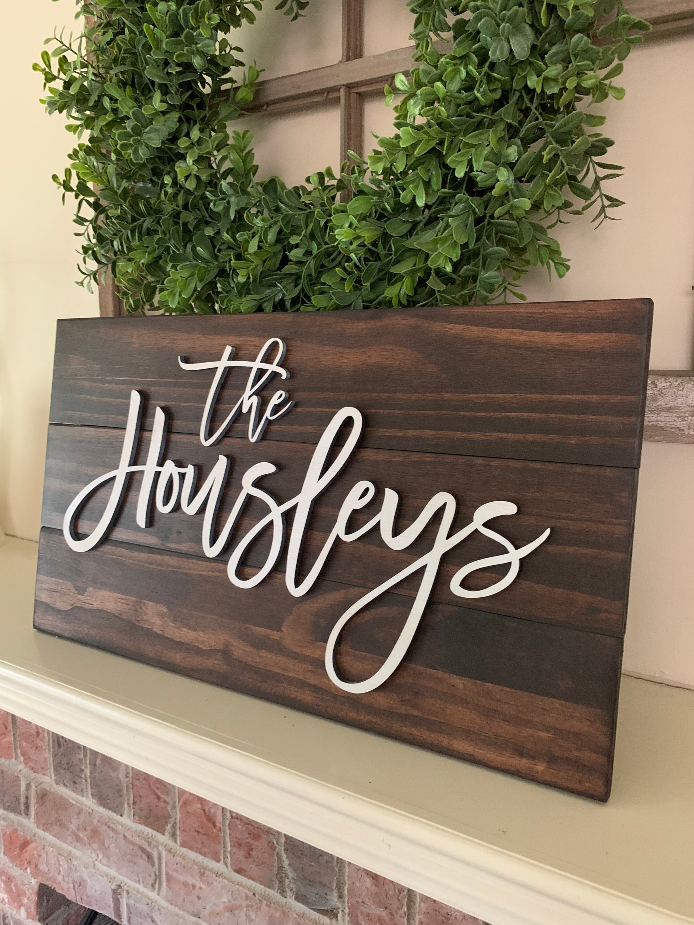 Custom Last Name Sign With 3D Lettering - Etsy
