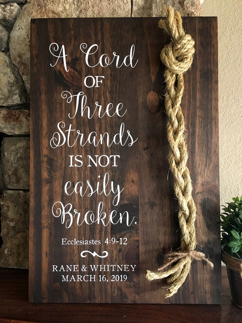 A Cord of Three Strands Wedding Sign Ceremony Sign A Cord of - Etsy