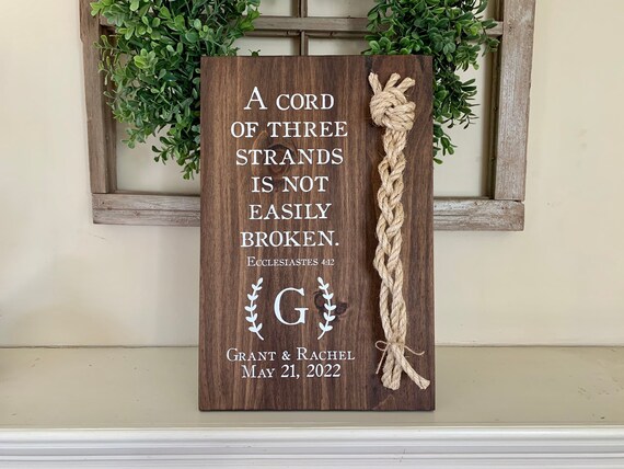 A Cord of Three Strands Wedding Sign Ceremony Sign A Cord of | Etsy
