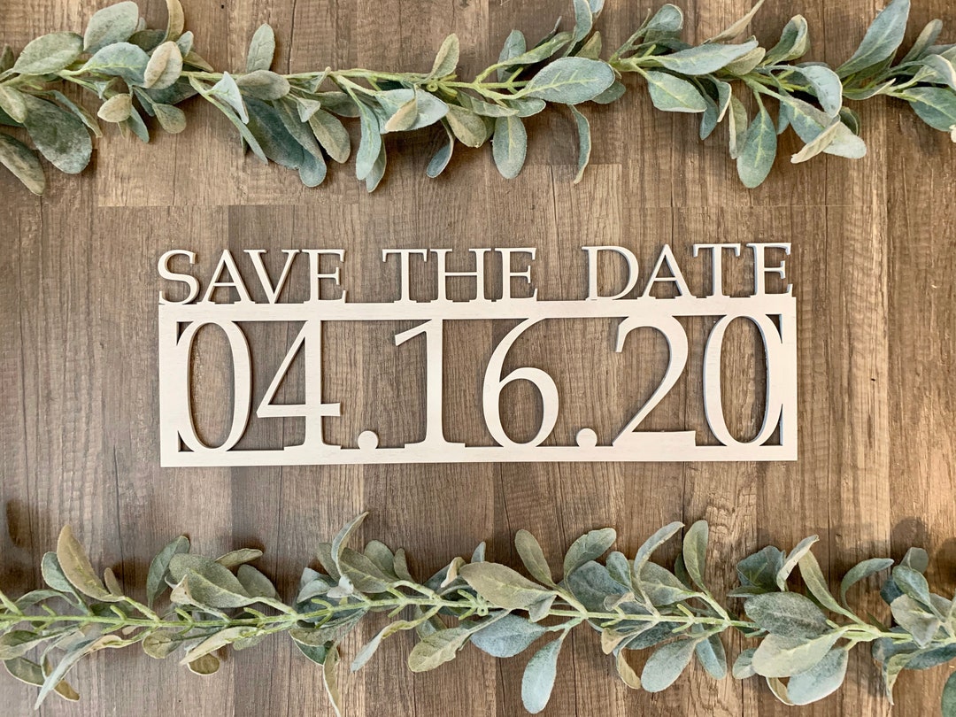 Save the Date Sign, Wedding Announcement Sign, Engagement Photo Prop ...