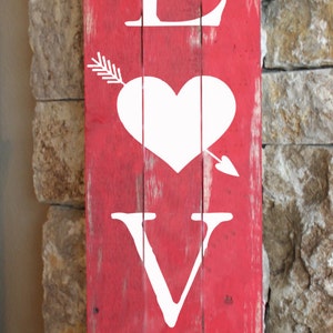 Rustic Wood Love Sign, Rustic Valentines Decor - Etsy