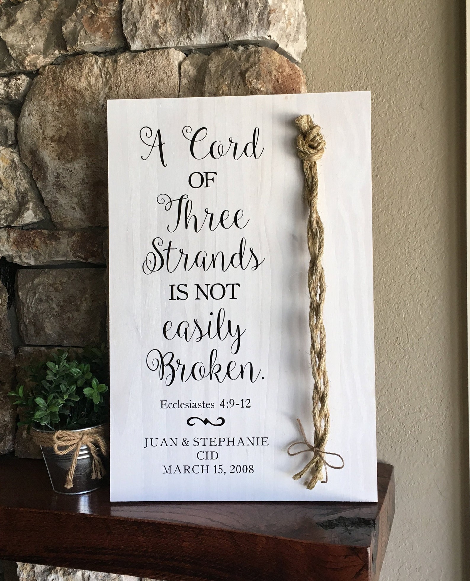 A Cord of Three Strands Wedding Sign Ceremony Sign A Cord of | Etsy