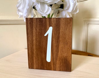 Wood Block Table Numbers - Etsy