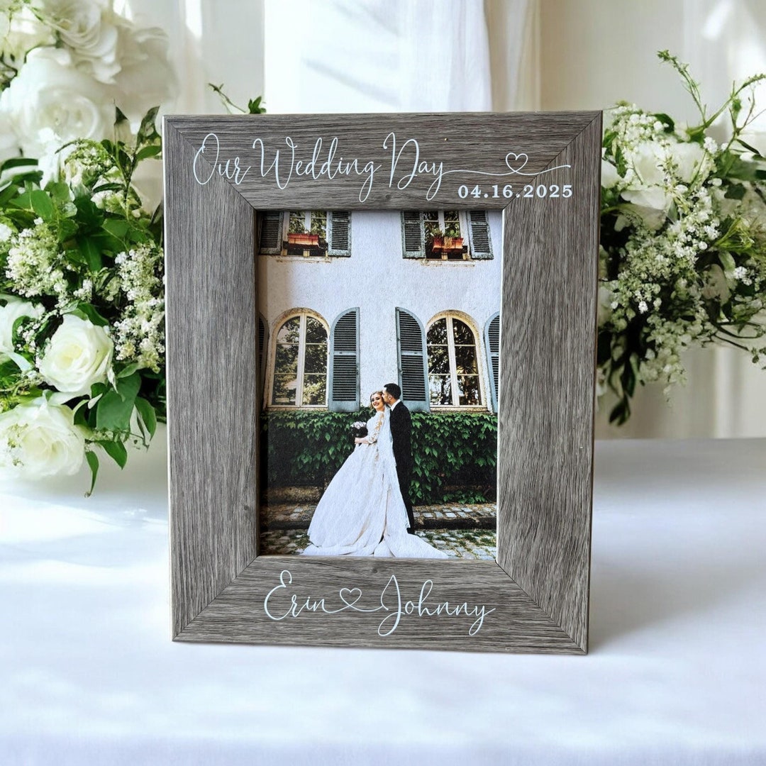 Personalized Wedding Photo Frame | Custom Couple Frame | Anniversary ...