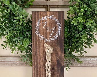 Wedding Cord of Three Strands Ceremony Cross; Natural Wood & Rope Unity ...