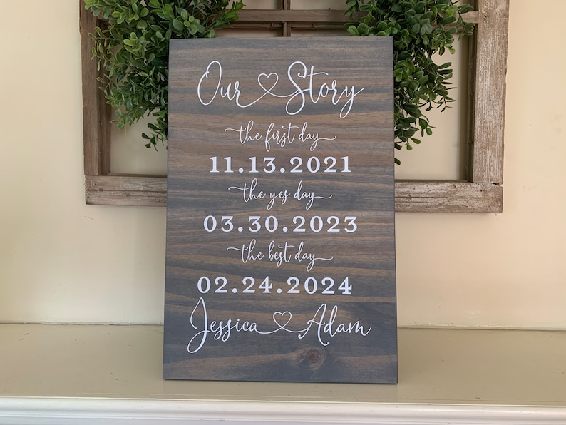 Personalized Dates Wood Sign: Wedding Keepsake, Bridal Shower Gift - Etsy