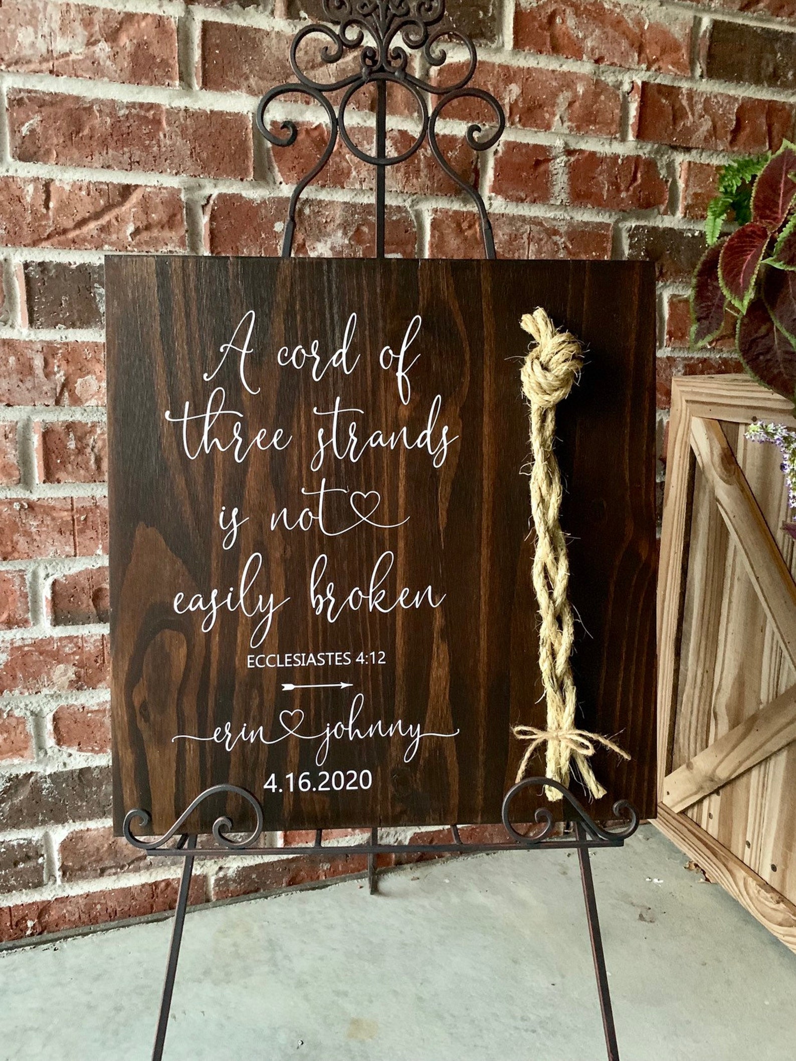 A Cord of Three Strands Wedding Sign Ceremony Sign - Etsy