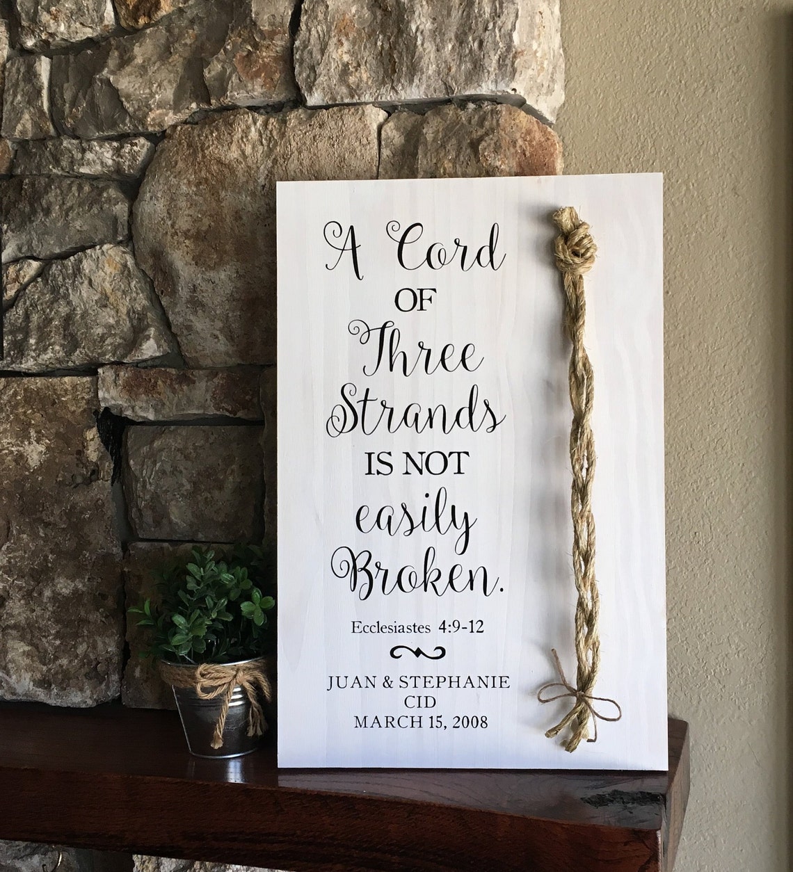 A Cord of Three Strands Wedding Sign Ceremony Sign A Cord of | Etsy