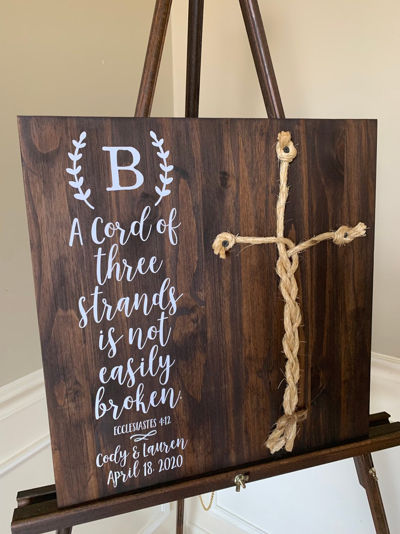 A Cord of Three Strands Wedding Sign Ceremony Sign A Cord of | Etsy