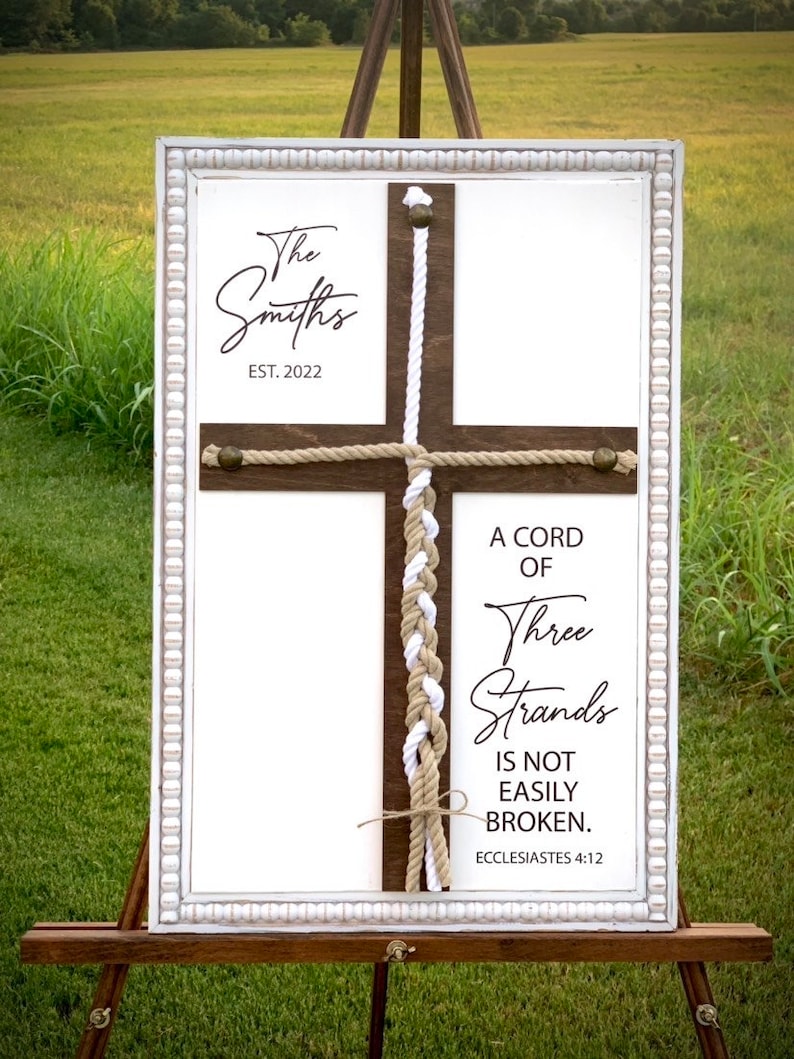 A Cord of Three Strands Unity Wedding Sign Rope Cross Unity - Etsy