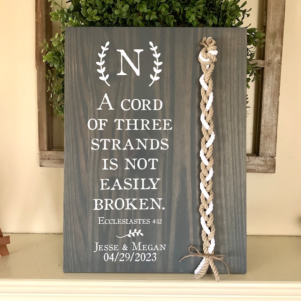 A Cord of Three Strands Wedding Sign - Etsy
