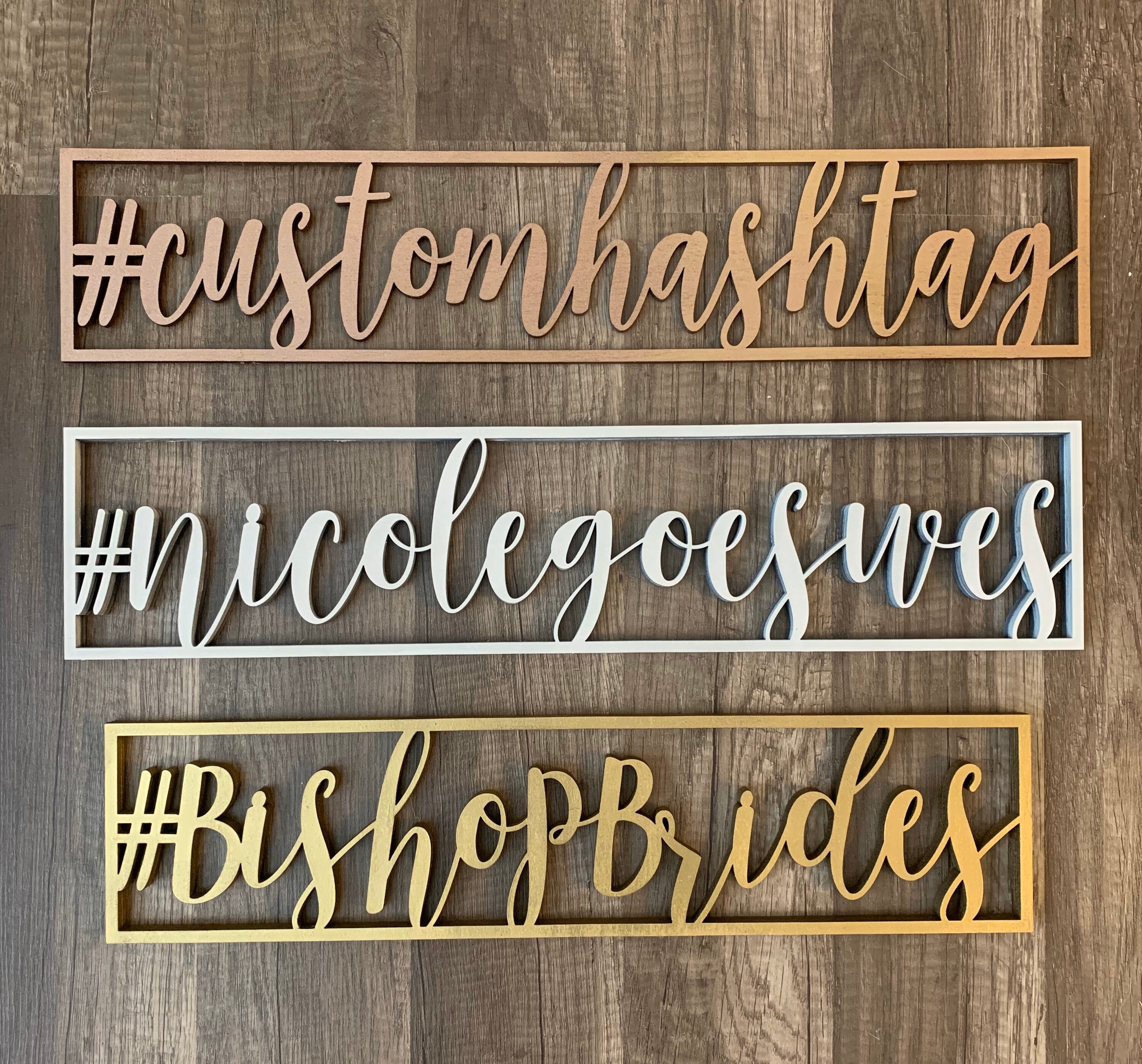 Custom Hashtag Sign Custom Colors | Etsy