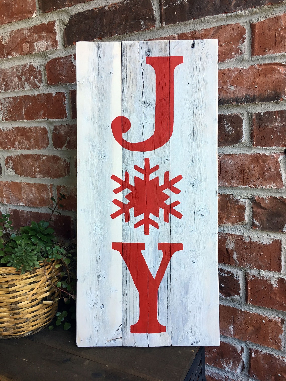 Rustic Reclaimed Wood Christmas Sign Reclaimed Wood Joy Art | Etsy