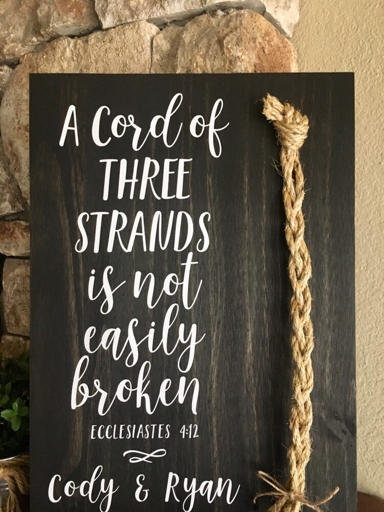 A Cord Of Three Strands Wedding Sign Ceremony Sign A Cord of | Etsy