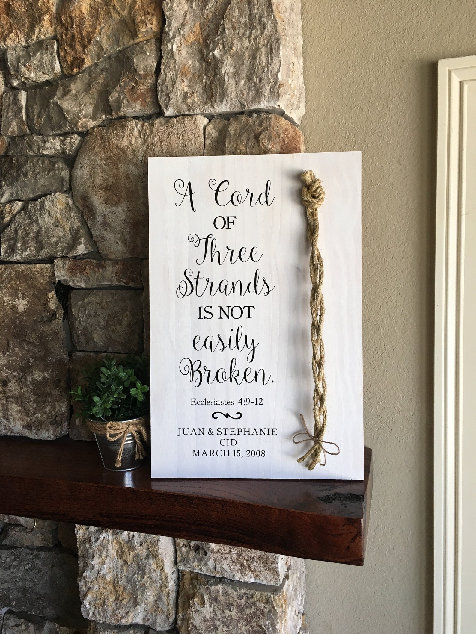 A Cord of Three Strands Wedding Sign Ceremony Sign A Cord of | Etsy