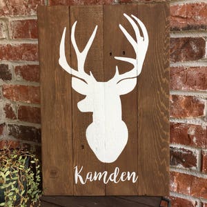 Personalized Buck Sign, Reclaimed Wood Buck Sign, Custom Deer Sign ...