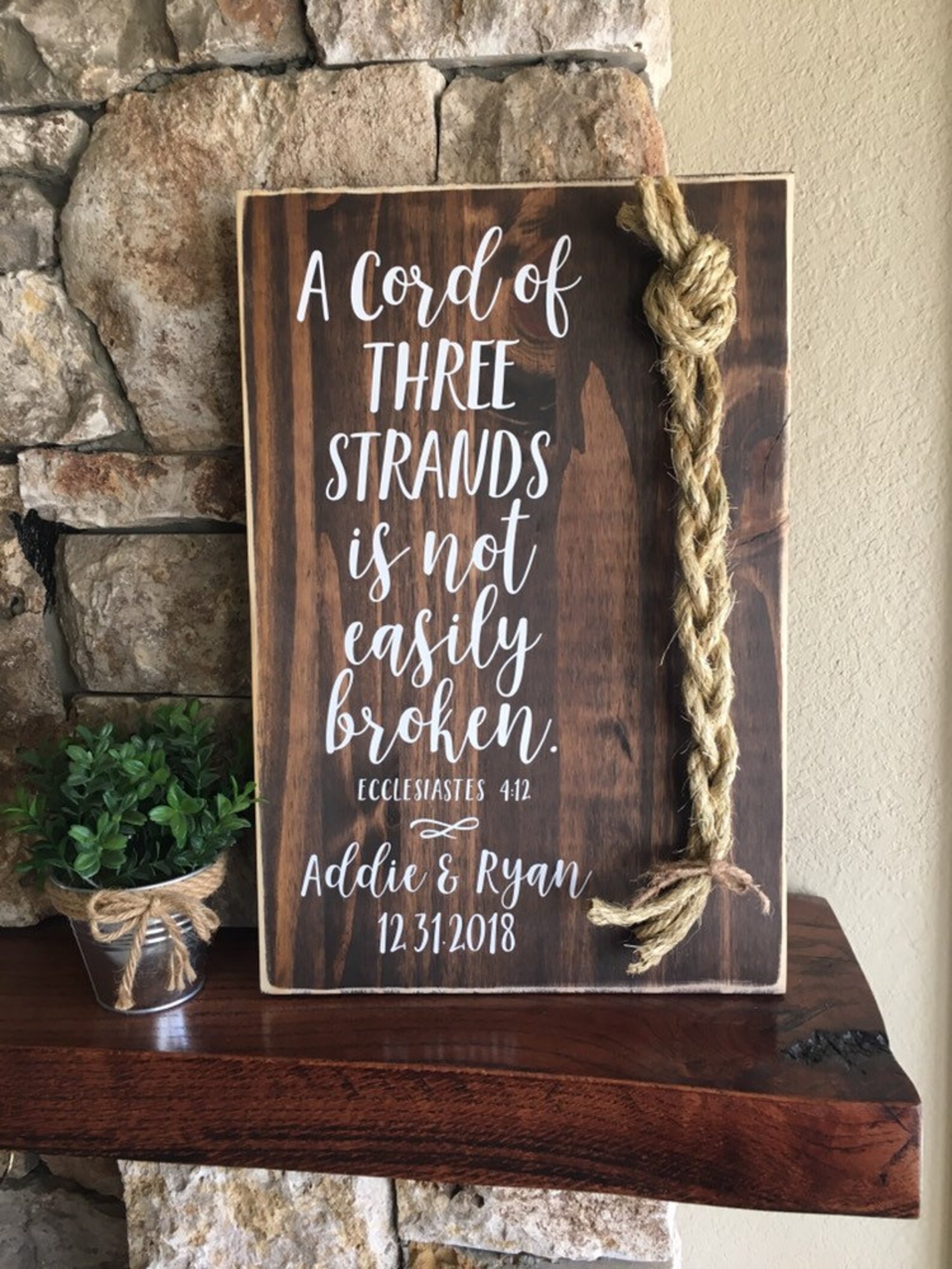 A Cord Of Three Strands Wedding Sign Ceremony Sign A Cord of | Etsy