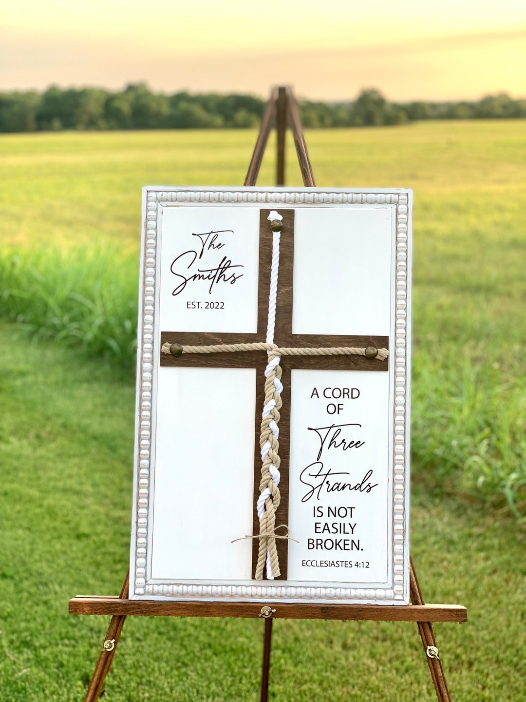 A Cord of Three Strands, Unity Wedding Sign, Rope Cross Unity Sign ...