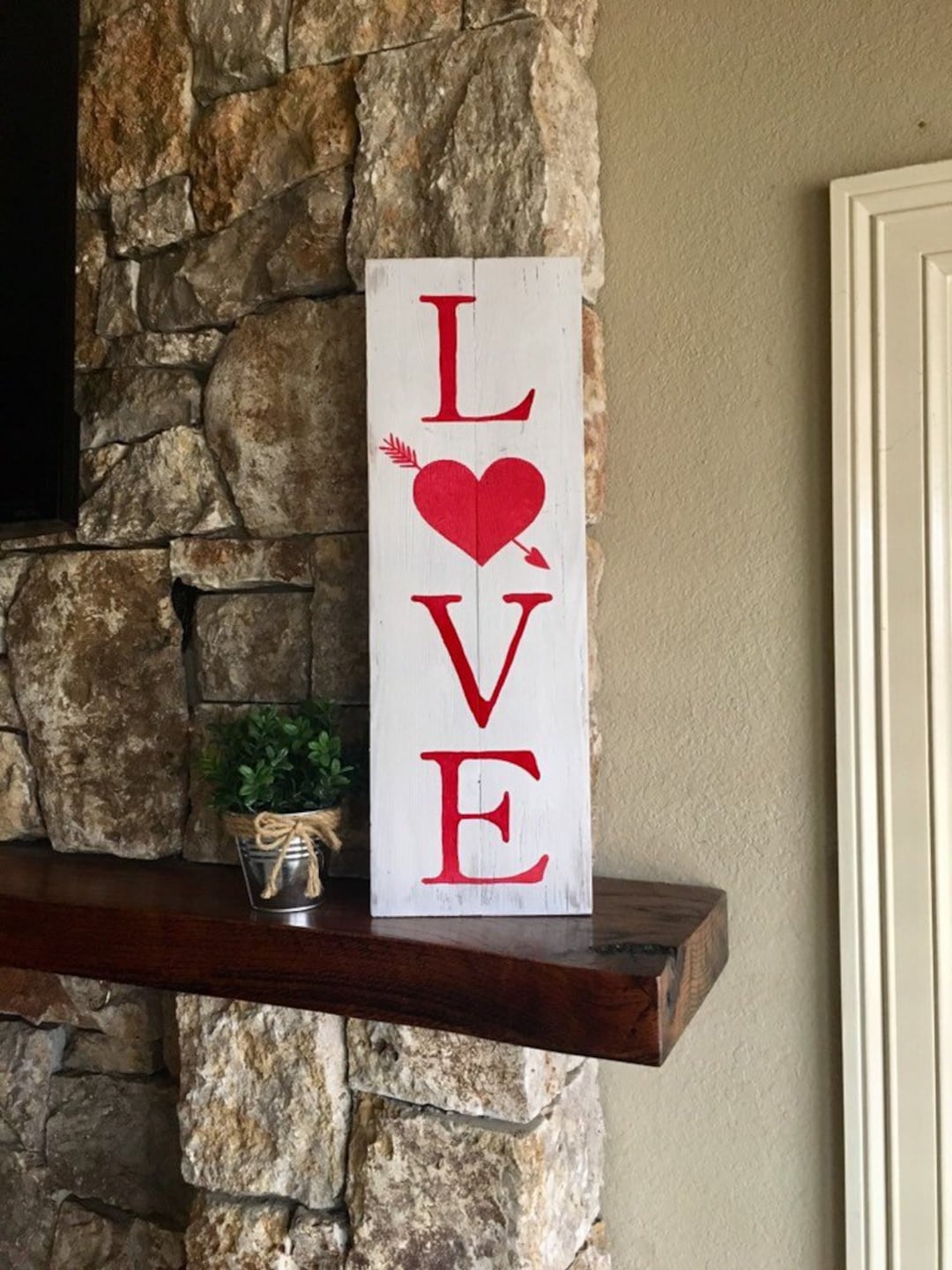 Rustic Reclaimed Wood Love Sign, Reclaimed Wood, Rustic Valentines ...