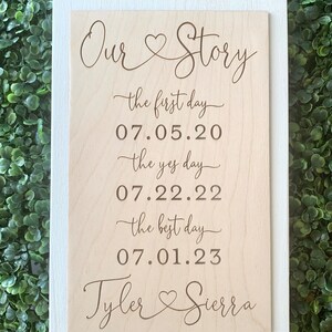 First Day Best Day Yes Day Sign, ENGRAVED, Bridal Shower Gift, Wedding ...