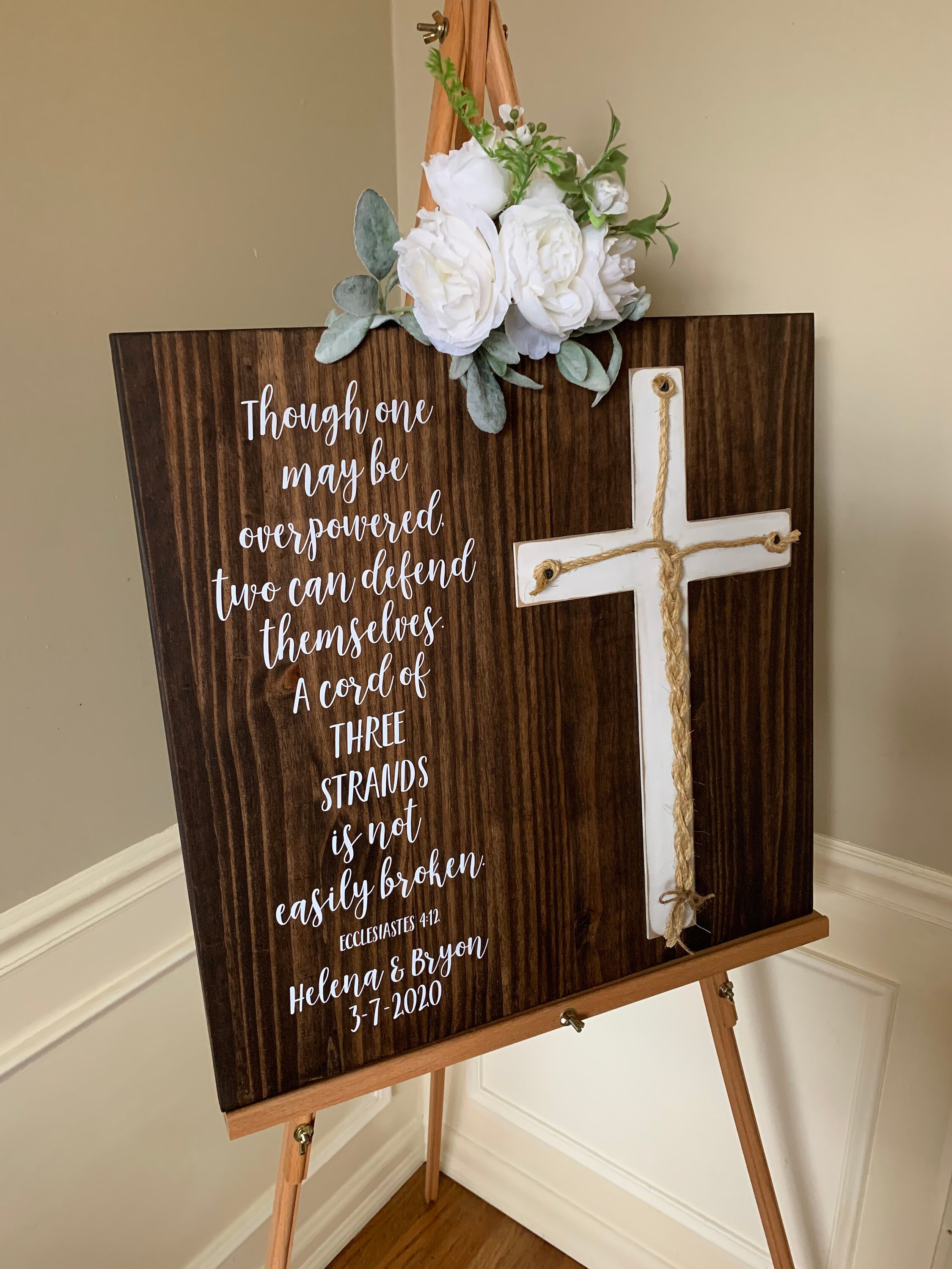 A Cord of Three Strands Wedding Sign, Ceremony Sign, A Cord of 3 ...