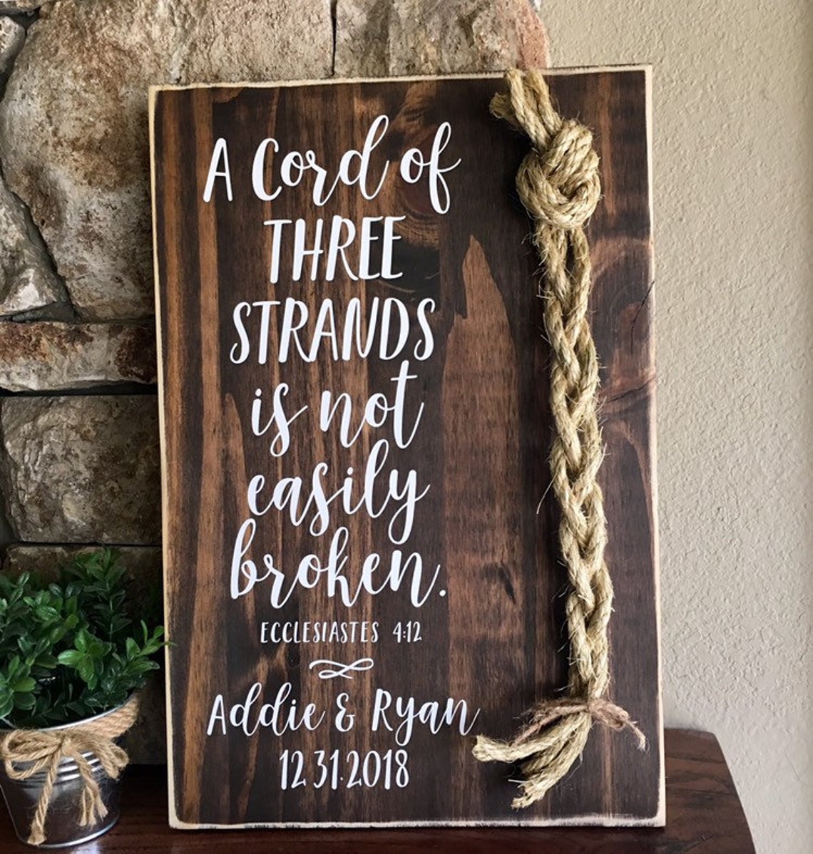 A Cord Of Three Strands Wedding Sign Ceremony Sign A Cord of | Etsy
