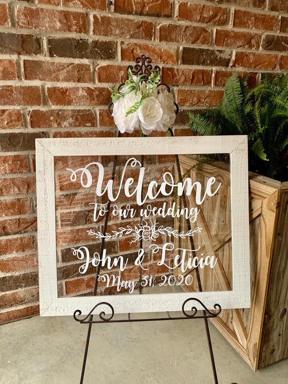 Acrylic Framed Wedding Sign Welcome to Our Wedding With | Etsy