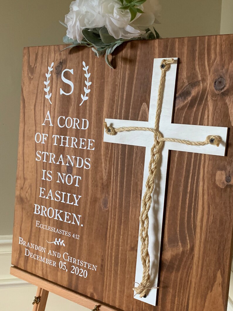 A Cord of Three Strands Wedding Sign Ceremony Sign A Cord of | Etsy