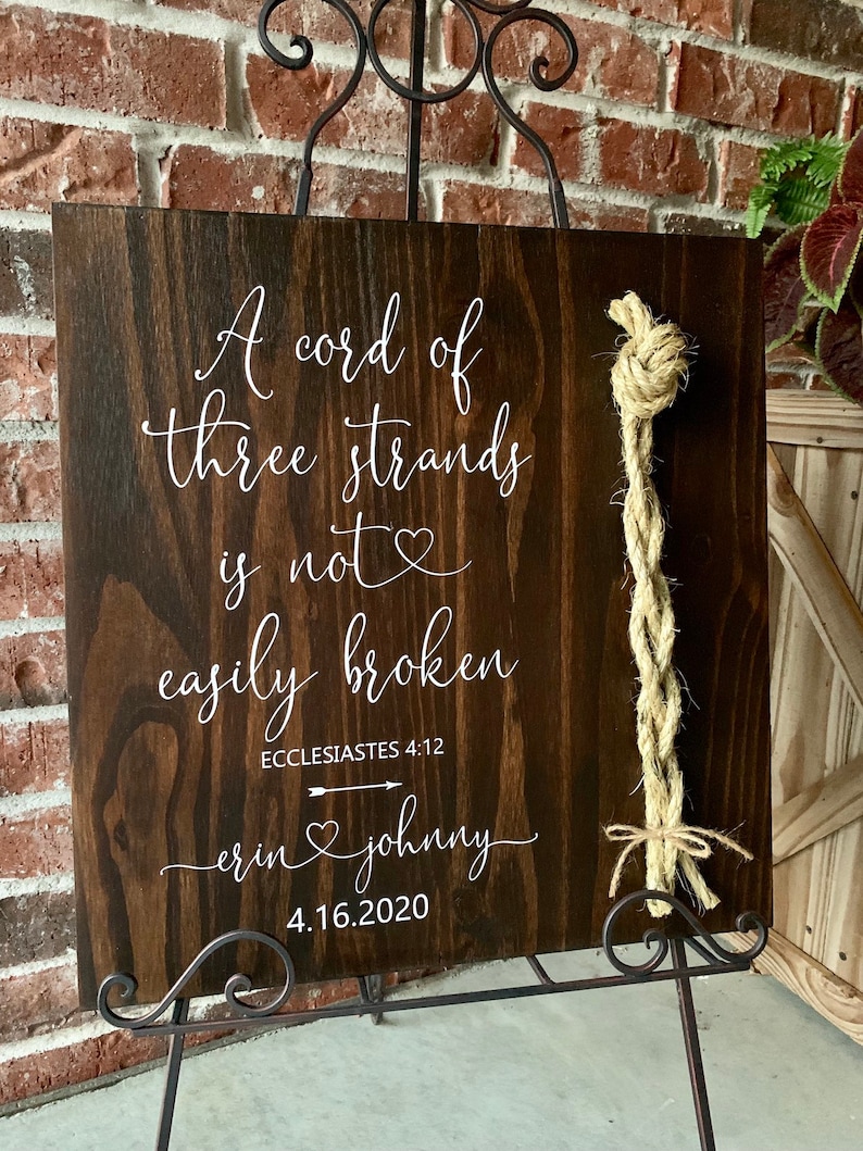 A Cord of Three Strands Wedding Sign Ceremony Sign - Etsy