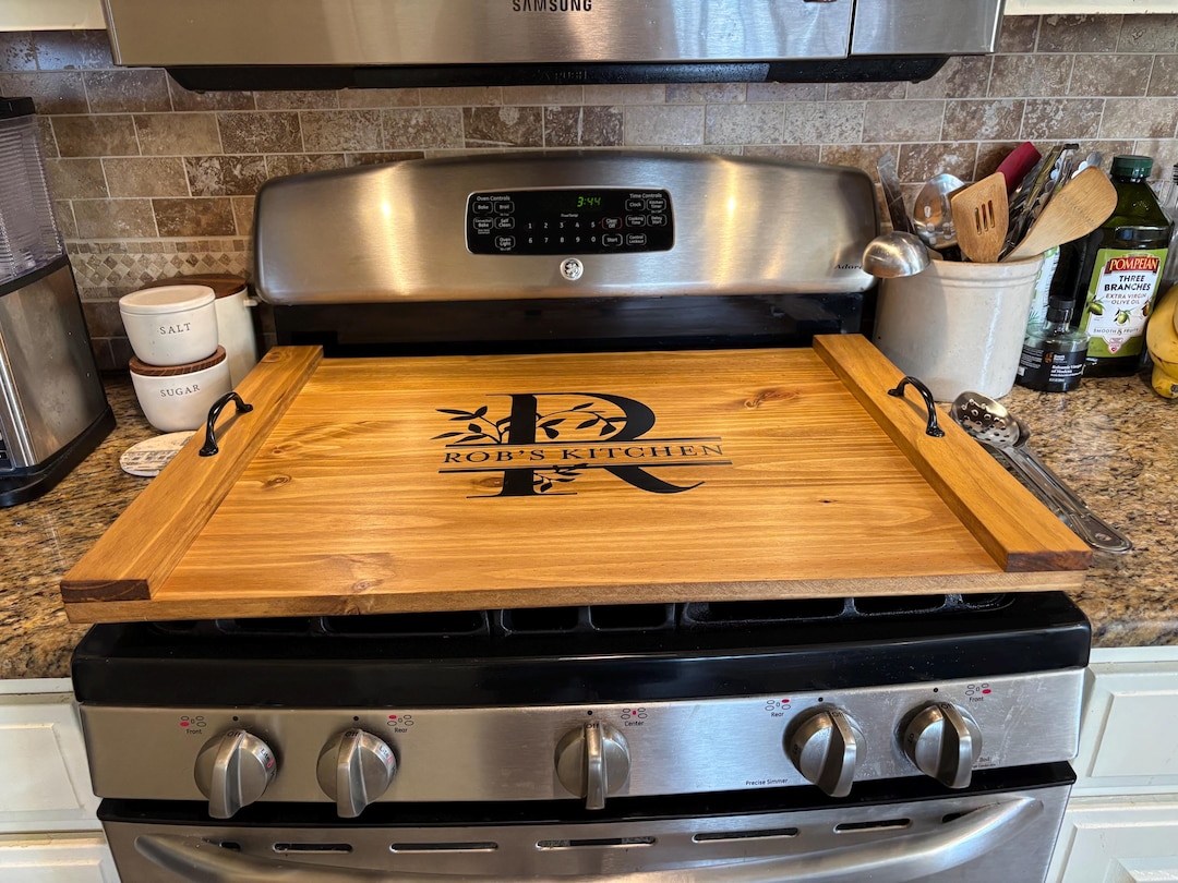 Personalized Stove Top Cover: Farmhouse Inspired, Custom Kitchen Decor ...