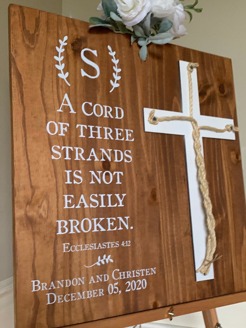 A Cord of Three Strands Wedding Sign Ceremony Sign A Cord of - Etsy