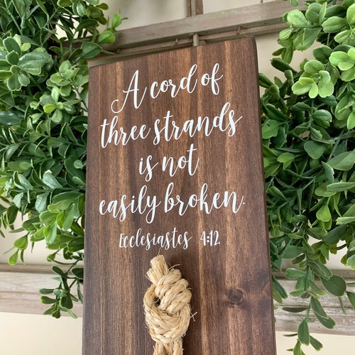 A Cord of Three Strands Wedding Sign Rustic Wedding Gift - Etsy