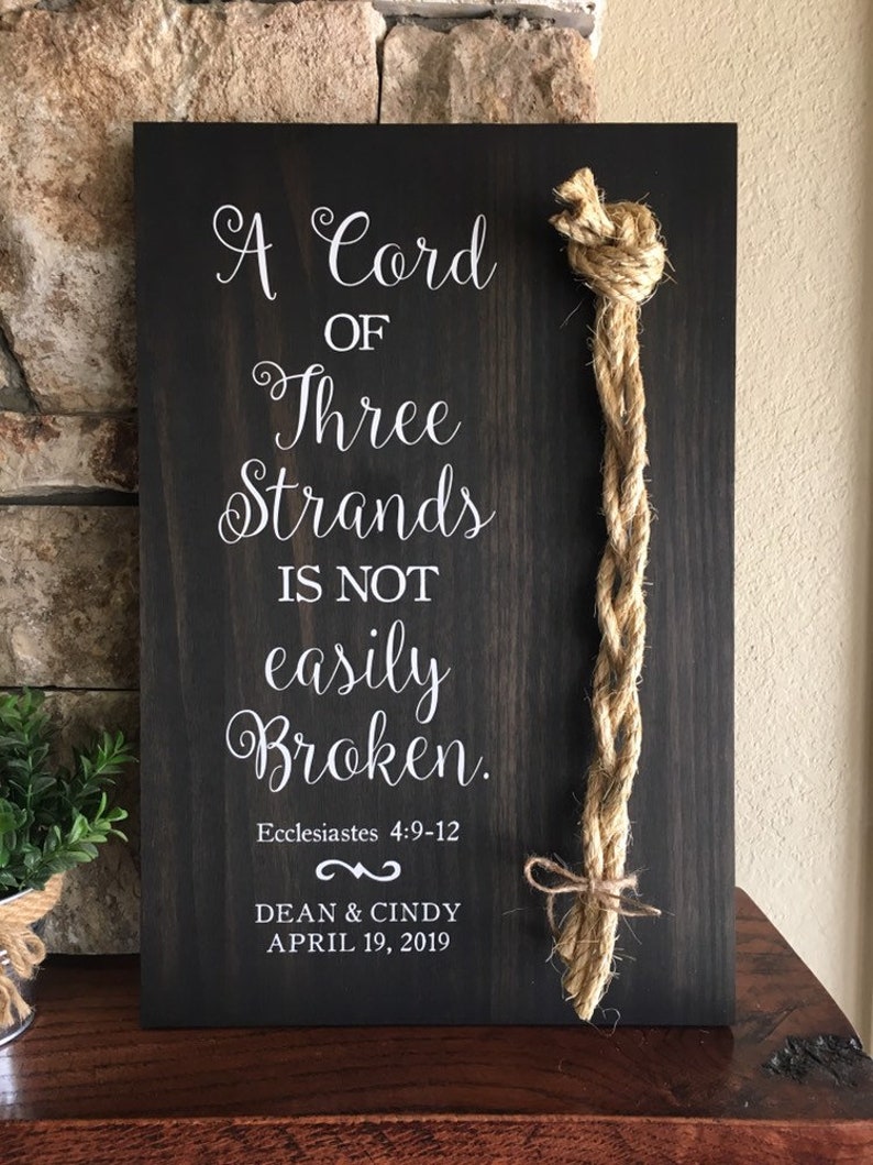 A Cord Of Three Strands Wedding Sign Ceremony Sign A Cord of | Etsy