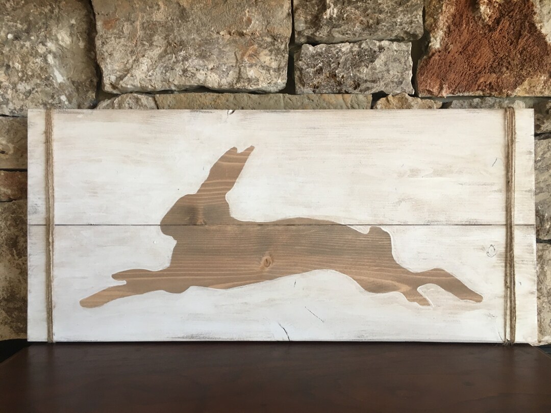 Rustic Easter Bunny Sign, Farmhouse Easter Decor - Etsy