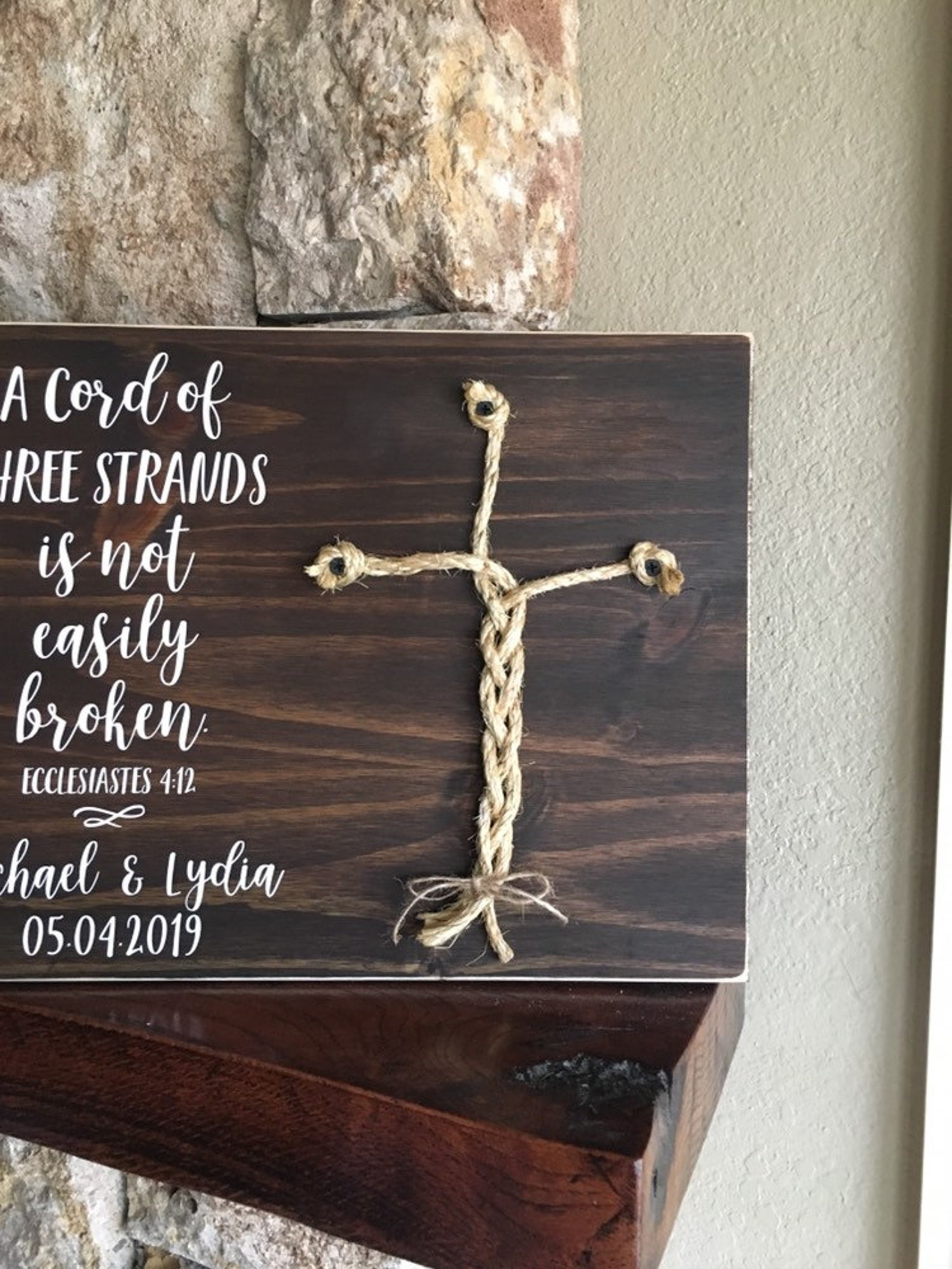 Christian Wedding Gift A Cord of Three Strands is Not Easily - Etsy