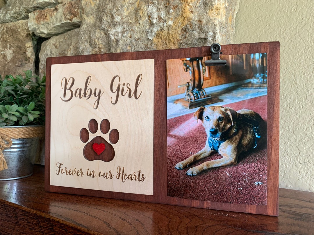 Custom Engraved Pet Memorial Sign, Photo Holder - Etsy