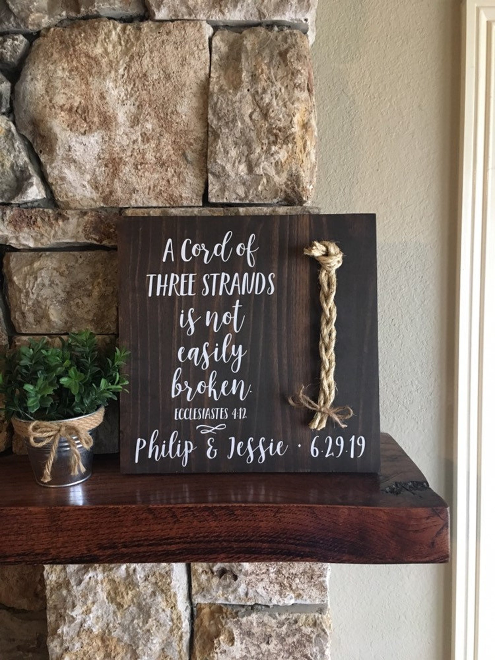 A Cord of Three Strands Wedding Sign Ceremony Sign - Etsy